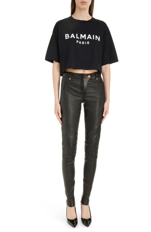 BALMAIN Balmain Logo Crop Cotton T-Shirt